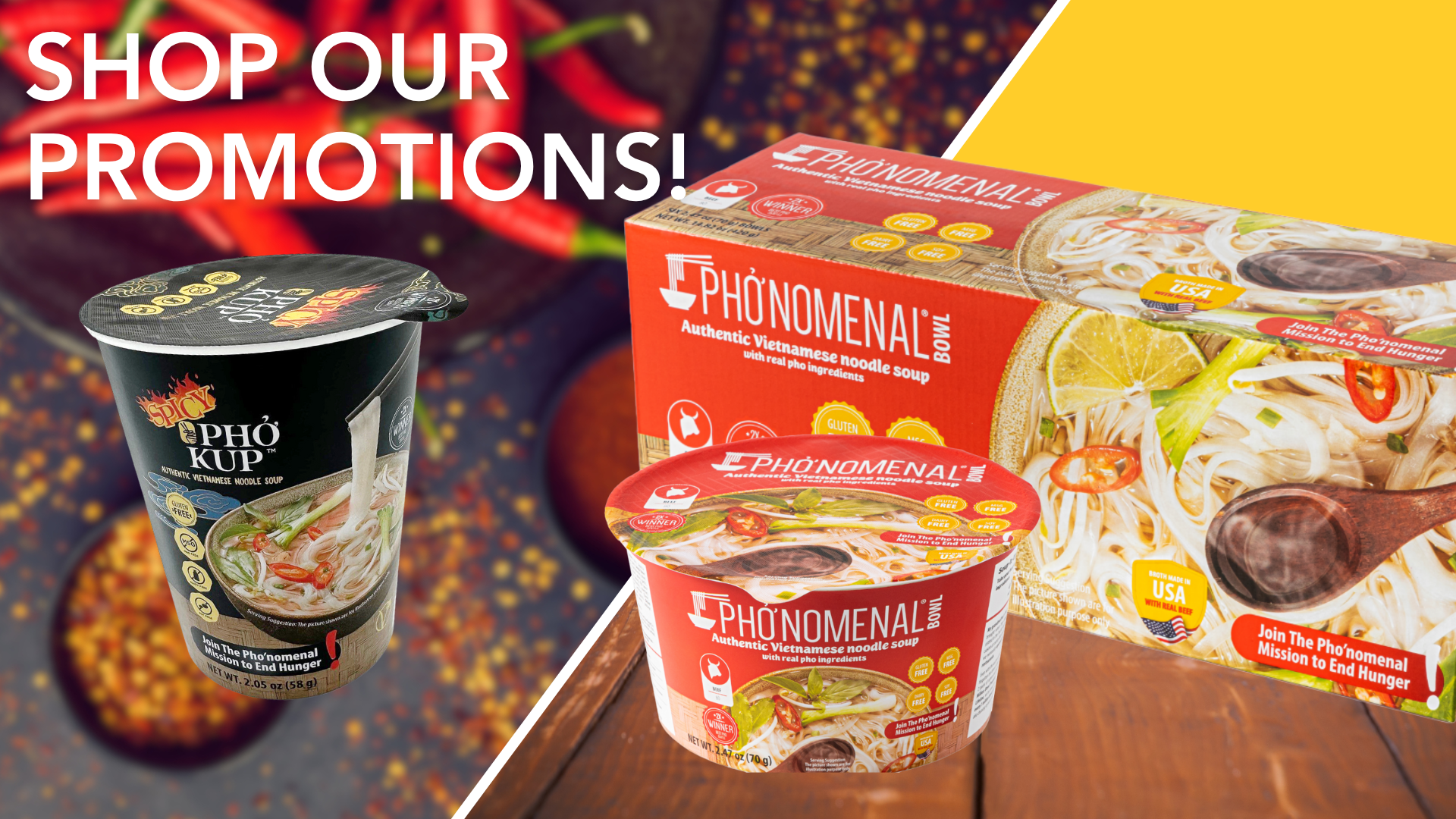 Beef Pho and Pho Kup Spicy Veggie 25% Off – PHO'NOMENAL FOODS