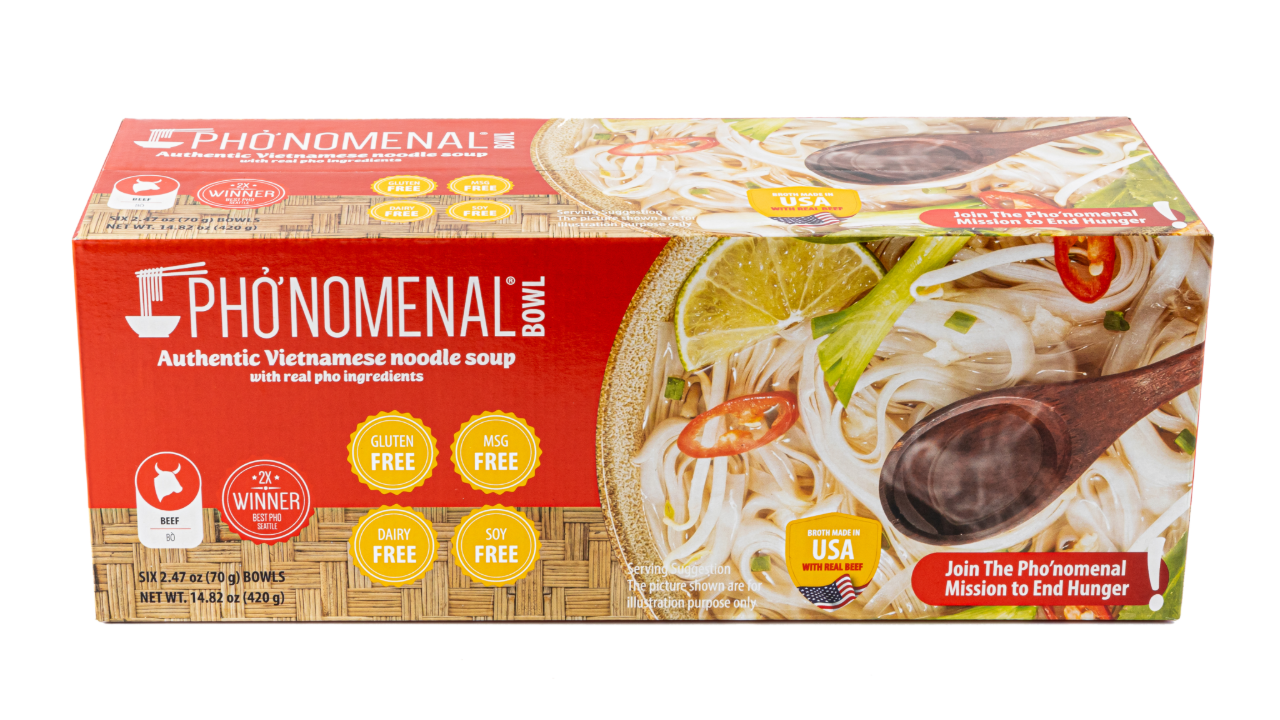 Pho’nomenal Bowl Instant Beef Pho (Case of 6 Bowls) – PHO'NOMENAL FOODS